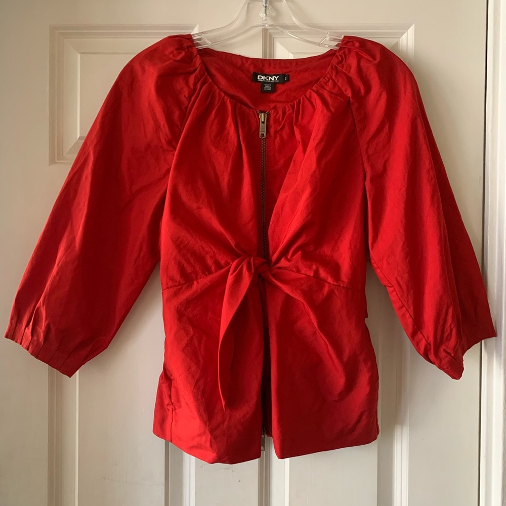 Dkny Red Blouson Top - Gem